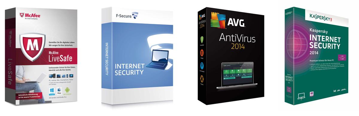2014er-Ausgaben von AVG, F-Secure, Kaspersky und Mcafee - Antivirenschutz fürs kommende Jahr