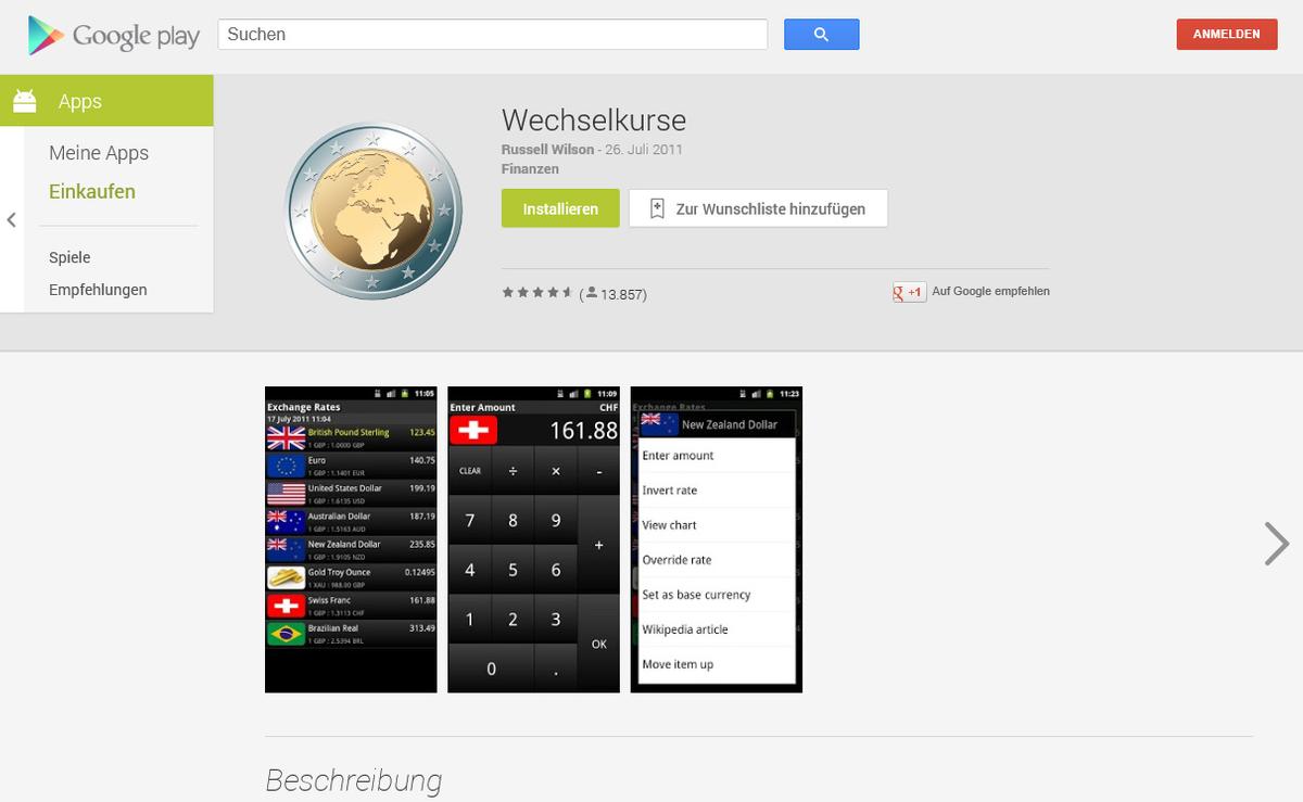 Google Play Store im neuen Design
