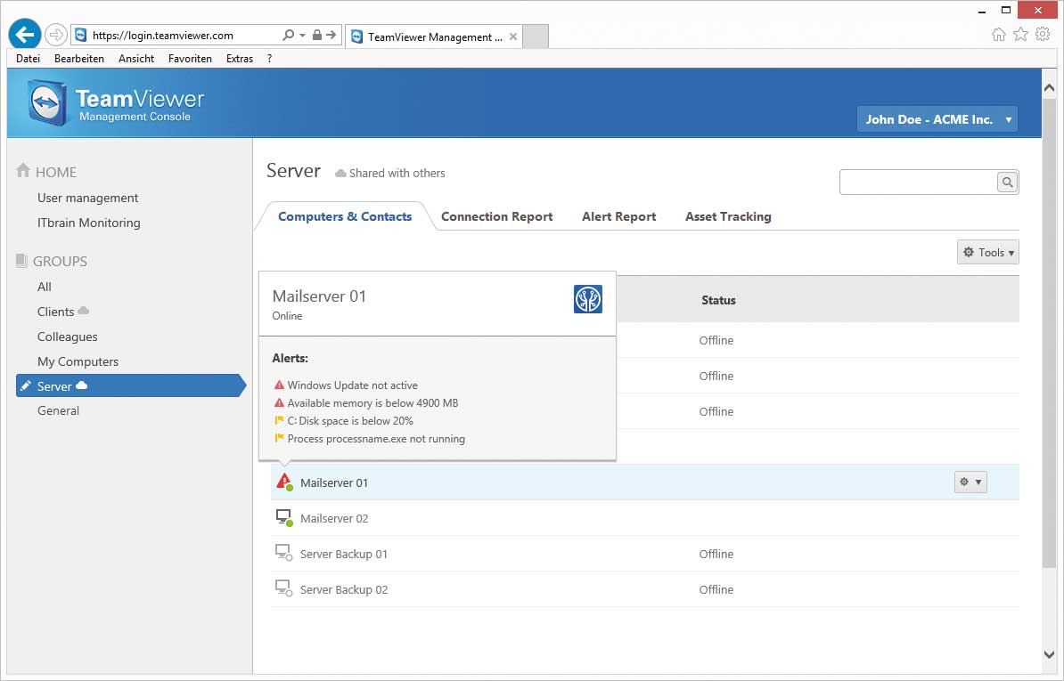 Teamviewer ITbrain - Remote-Monitoring