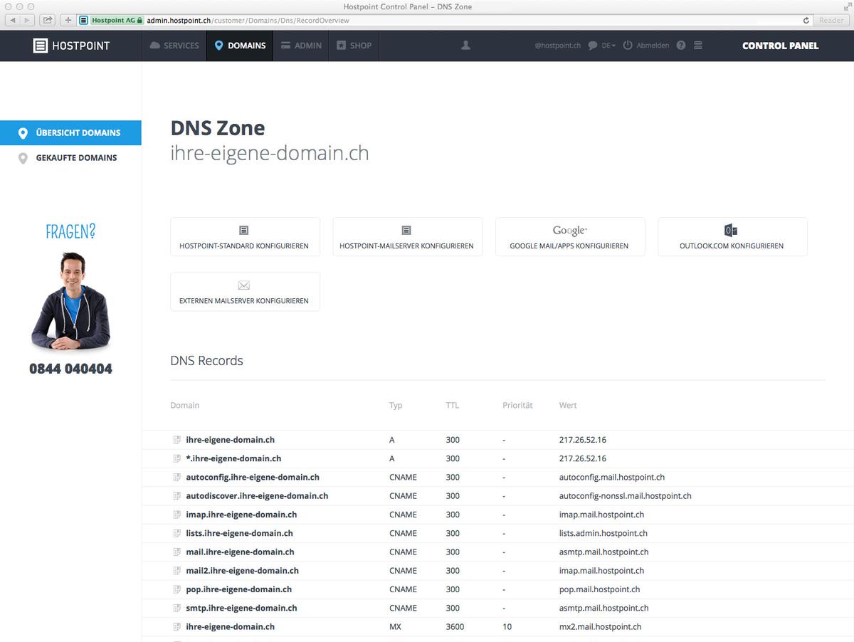 Neue Webhosting-Verwaltung bei Hostpoint