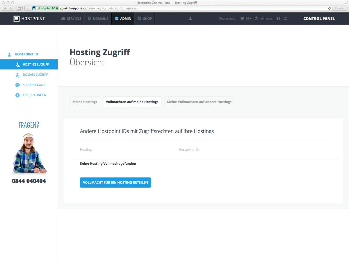 Neue Webhosting-Verwaltung bei Hostpoint